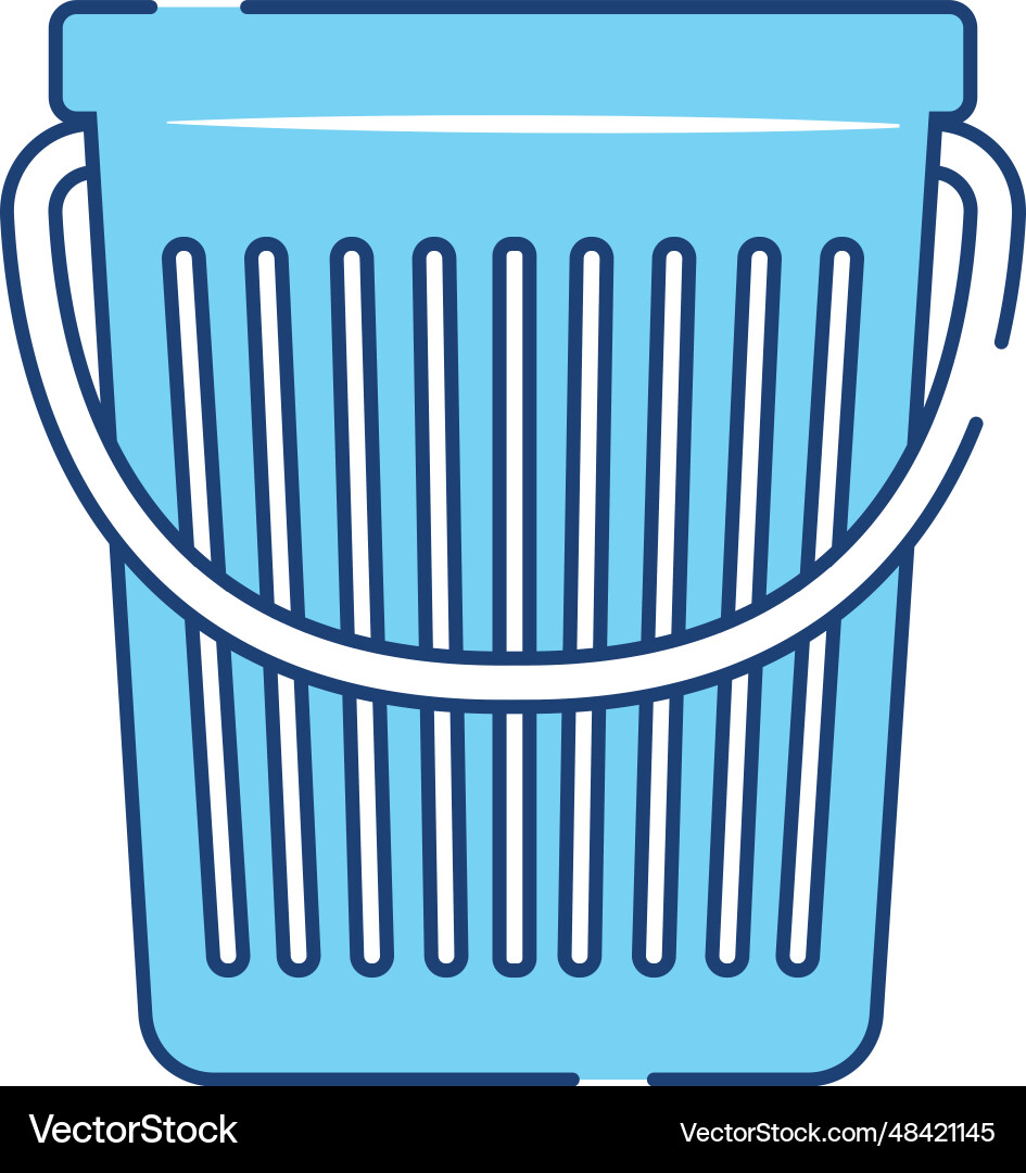 Isolated monochrome empty cleaning bucket icon Vector Image