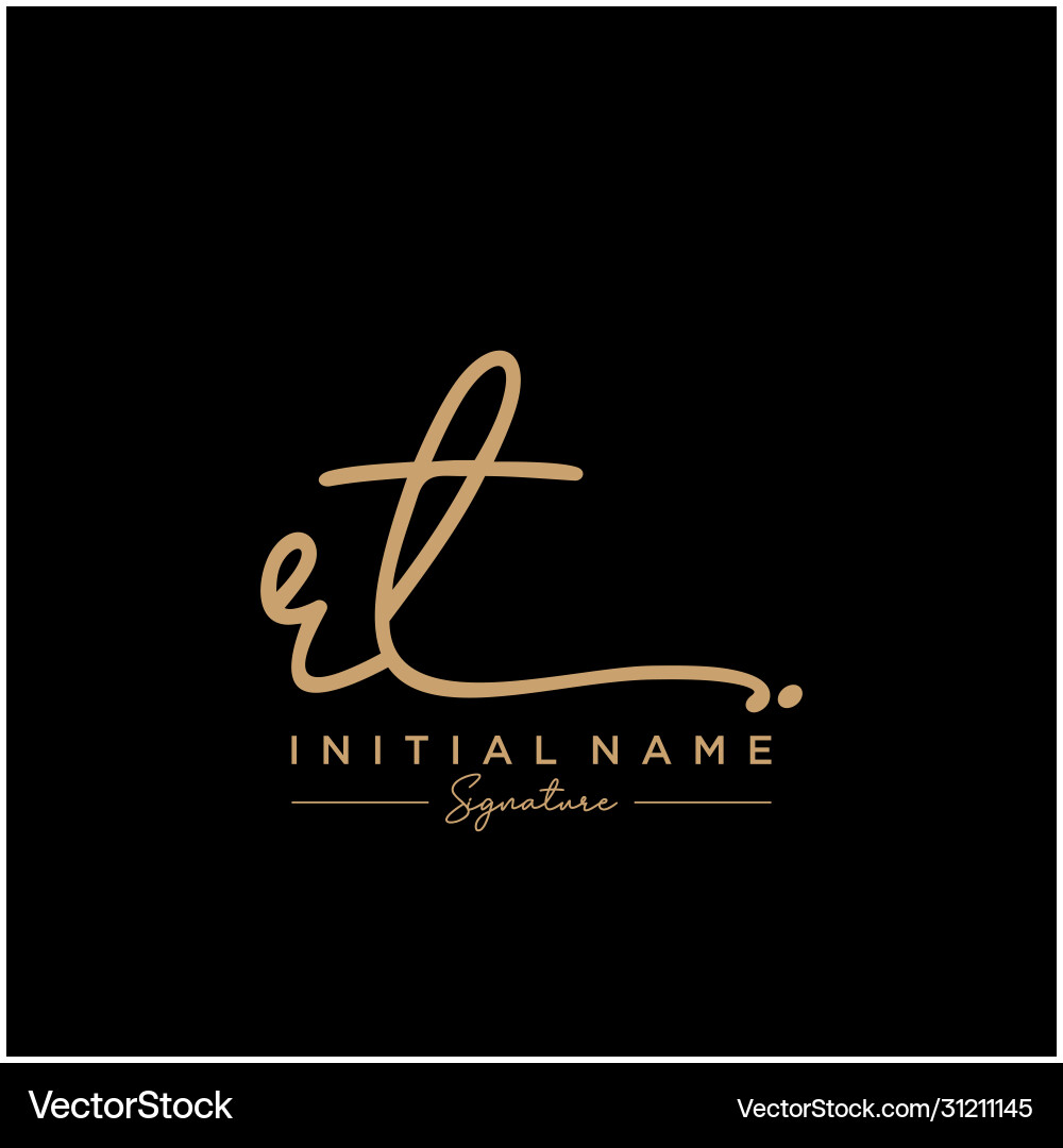 Letter rt signature logo template Royalty Free Vector Image