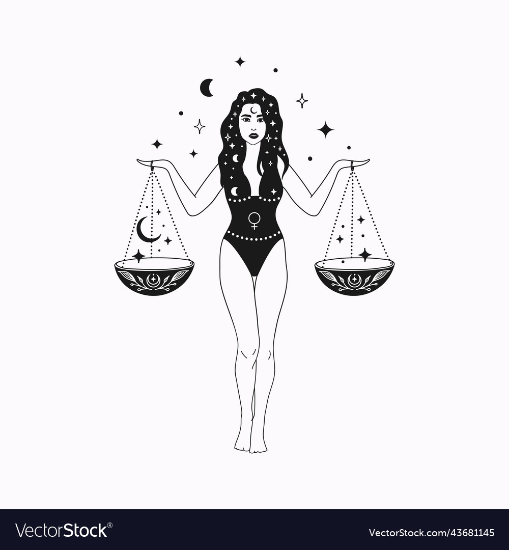 Libra girl zodiac sign design Royalty Free Vector Image