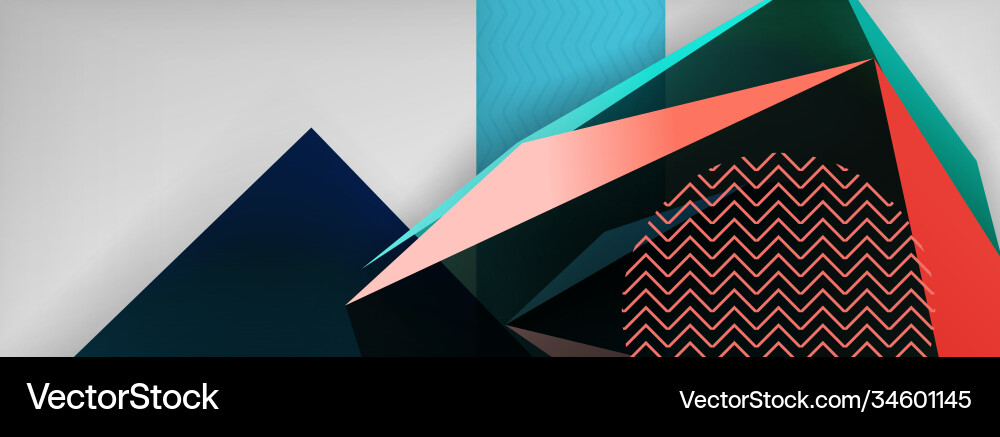 Low poly 3d geometric shapes minimal abstract Vector Image