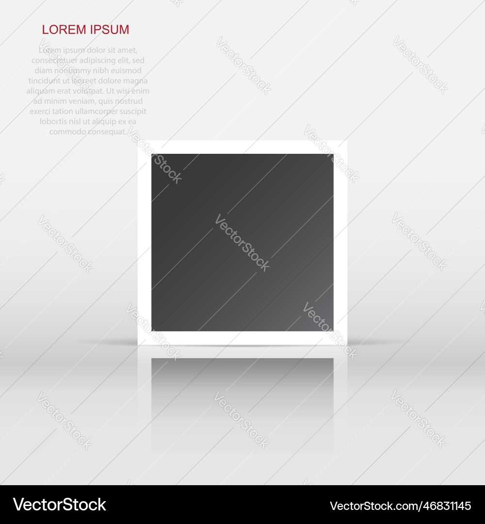 Photo frame isolated on grey background for your Vector Image