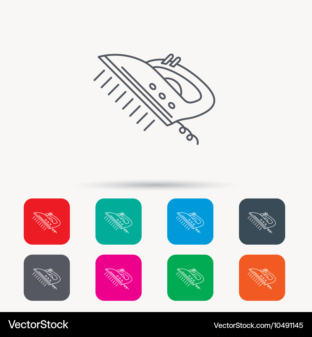 Steam ironing icon Iron housework tool sign Vector Image