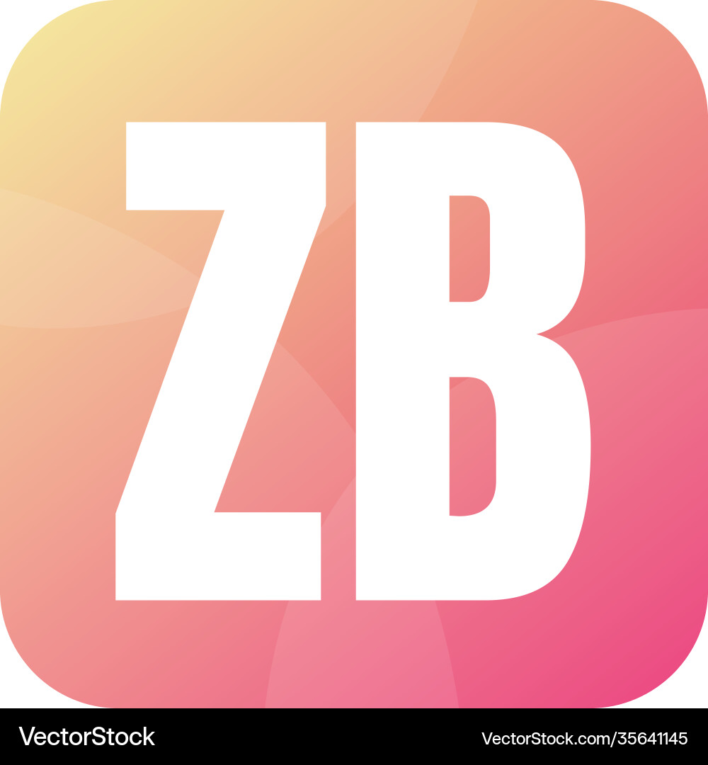 Zb letter logo design with simple style Royalty Free Vector
