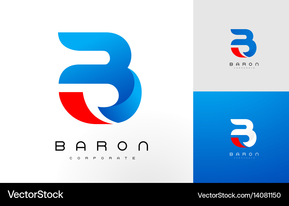 B logo blue letter icon design Royalty Free Vector Image