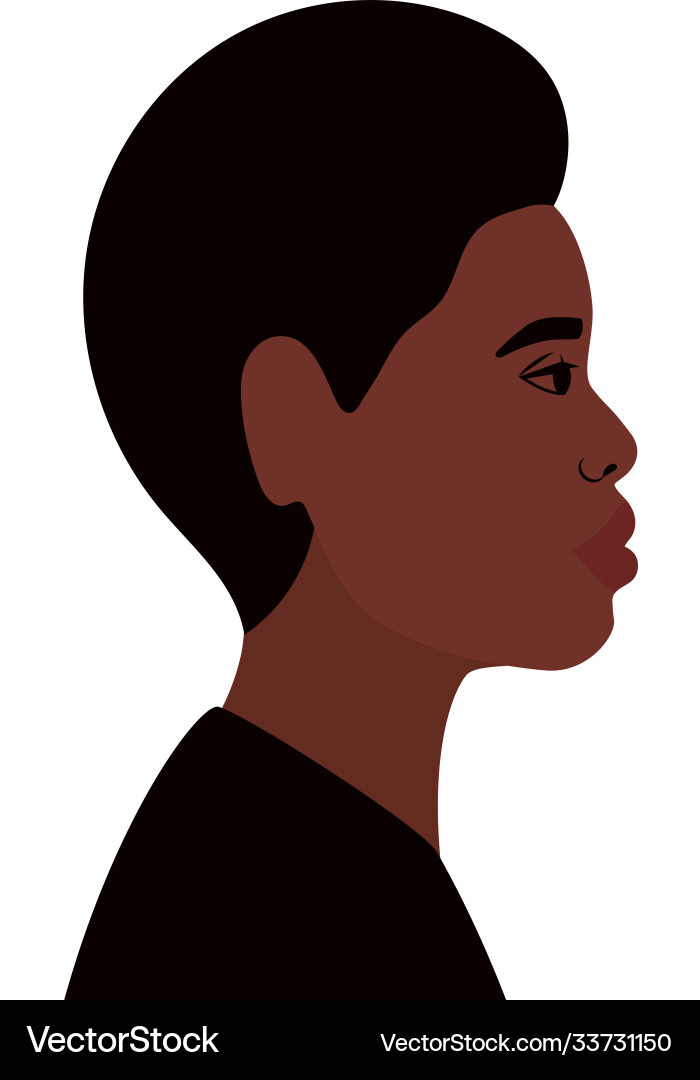 Black man cartoon in side view design Royalty Free Vector