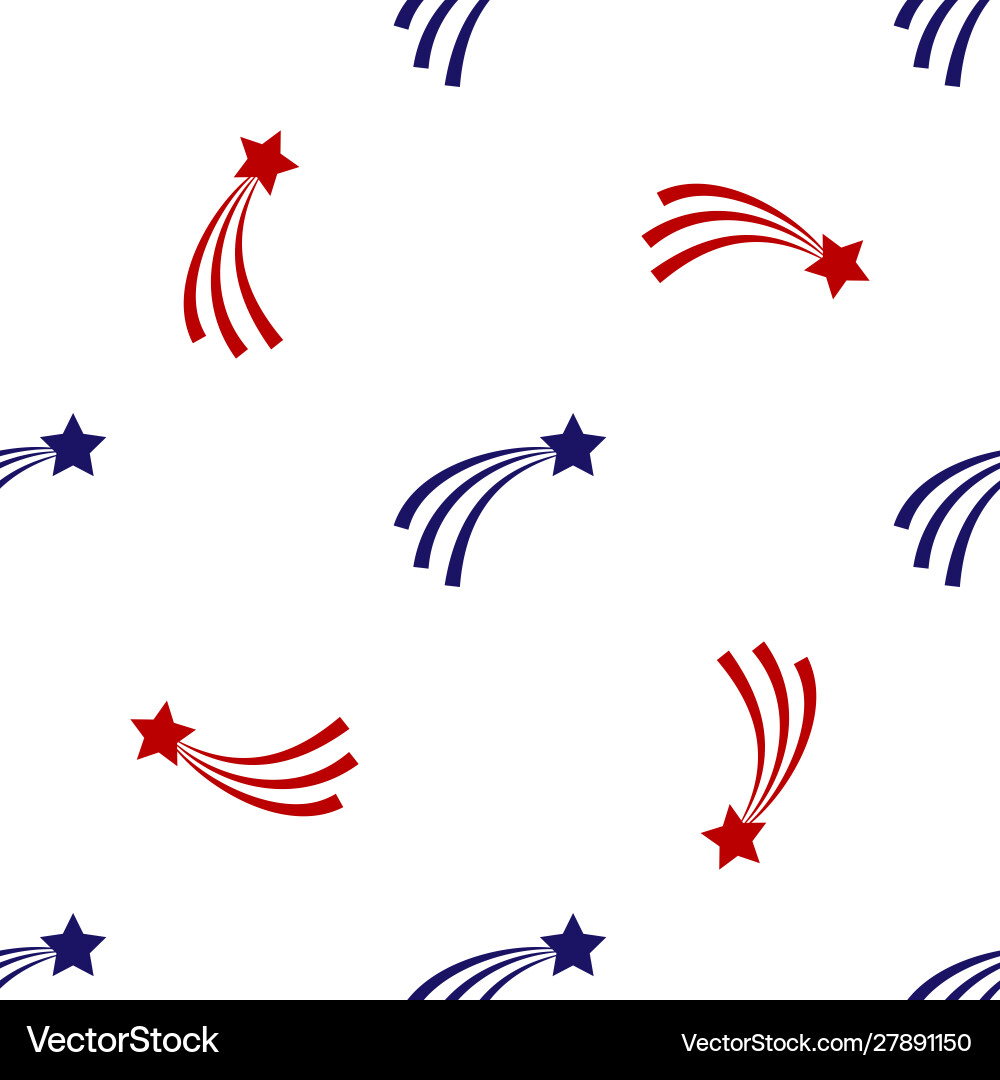 Blue and red falling star icon isolated seamless Vector Image