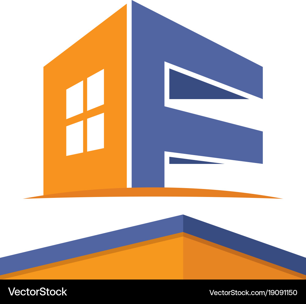 Construction business logo with initials Vector Image