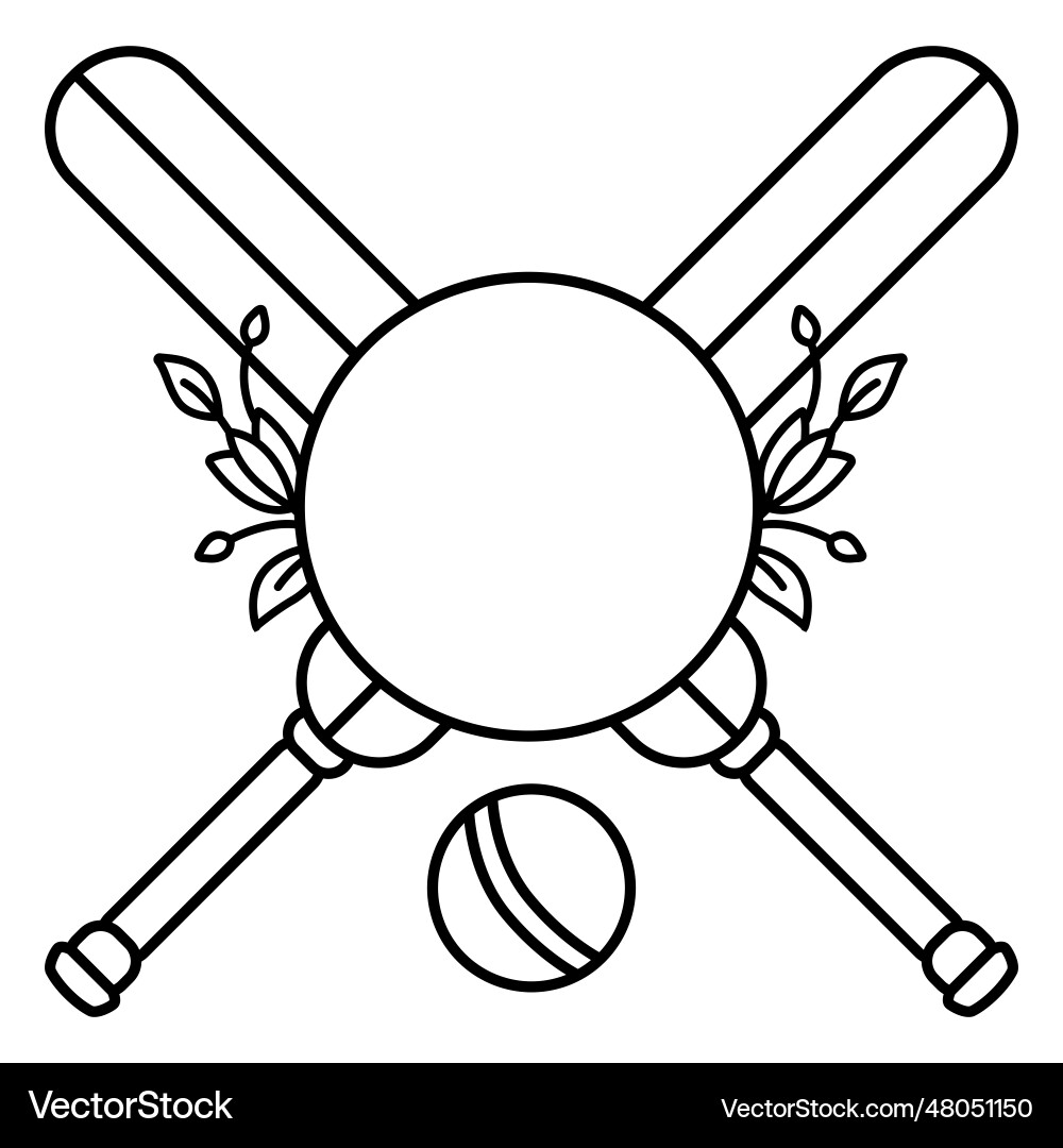 Cricket sport fun label Royalty Free Vector Image