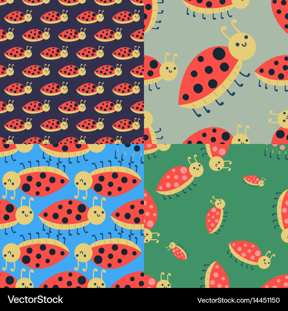 Cute ladybug cartoon red insect nature bug Vector Image