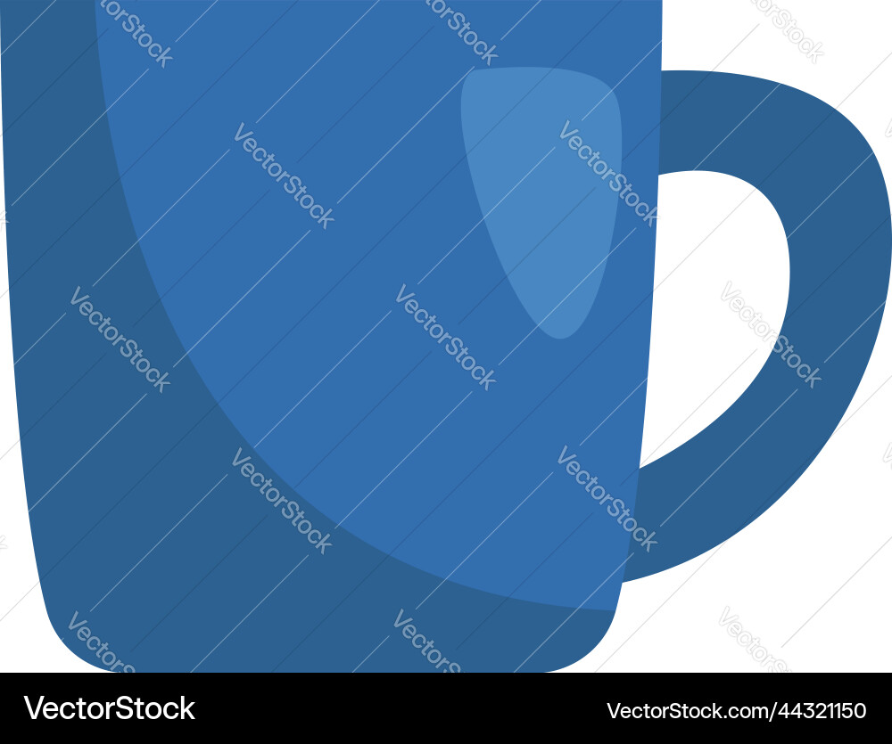 Dark blue tea mug on a white background Royalty Free Vector