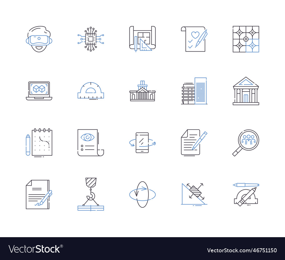 Engineering tech outline icons collection Vector Image