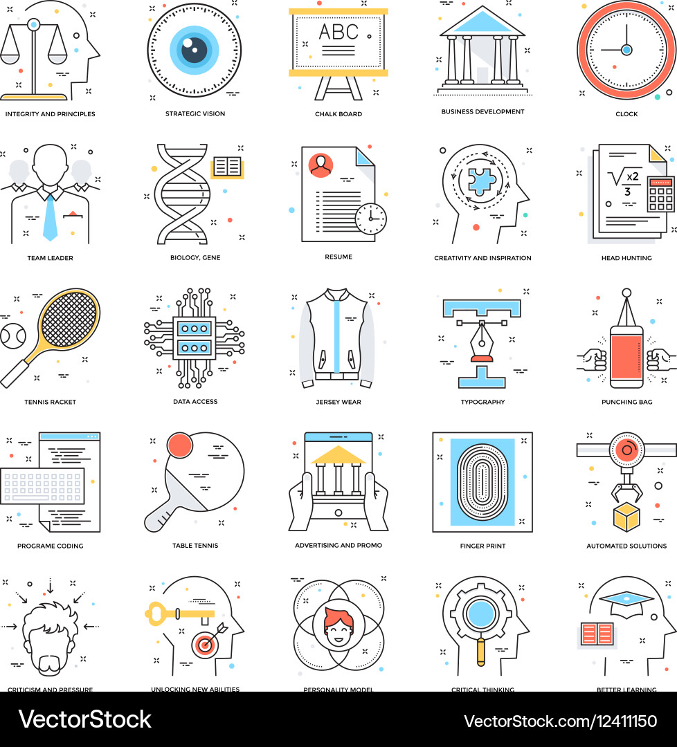 Flat color line icons 20 Royalty Free Vector Image