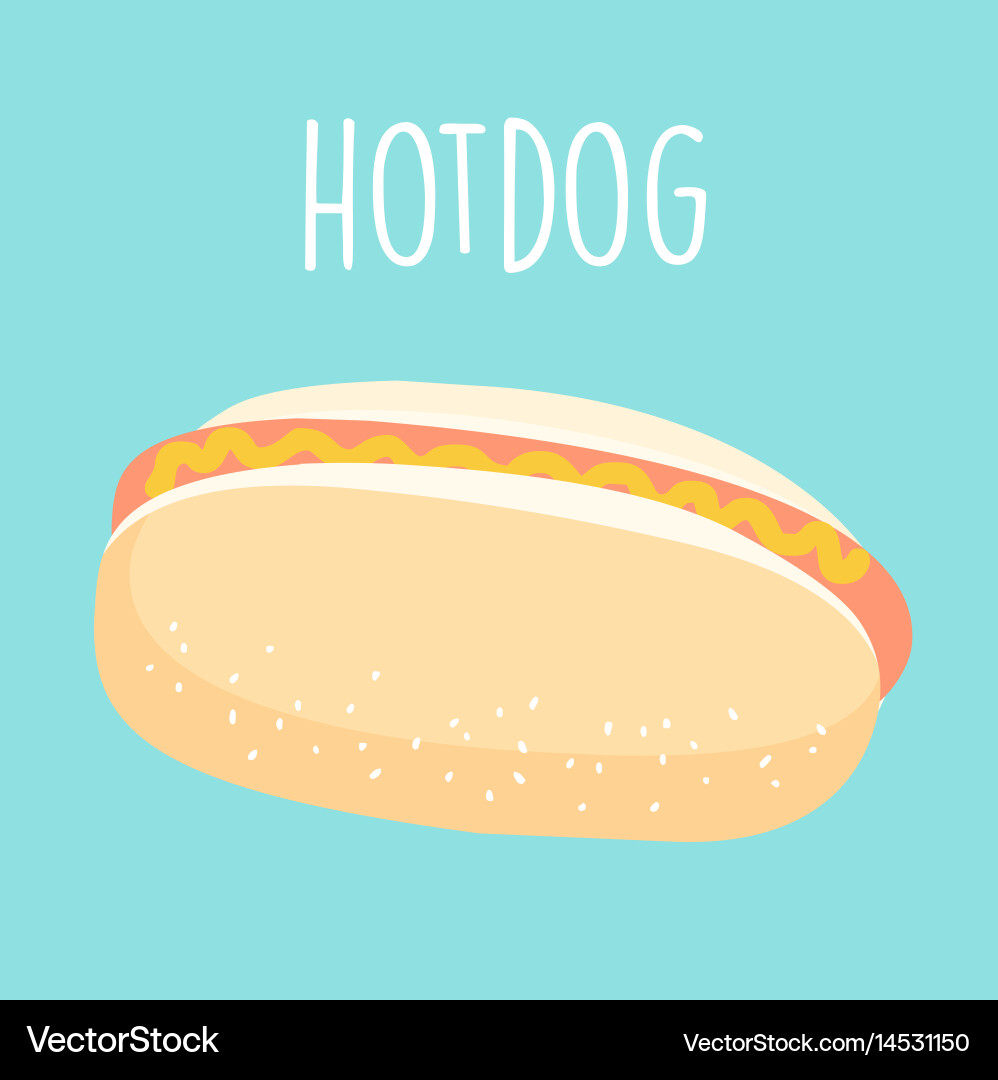 Fresh hot dog graphic Royalty Free Vector Image
