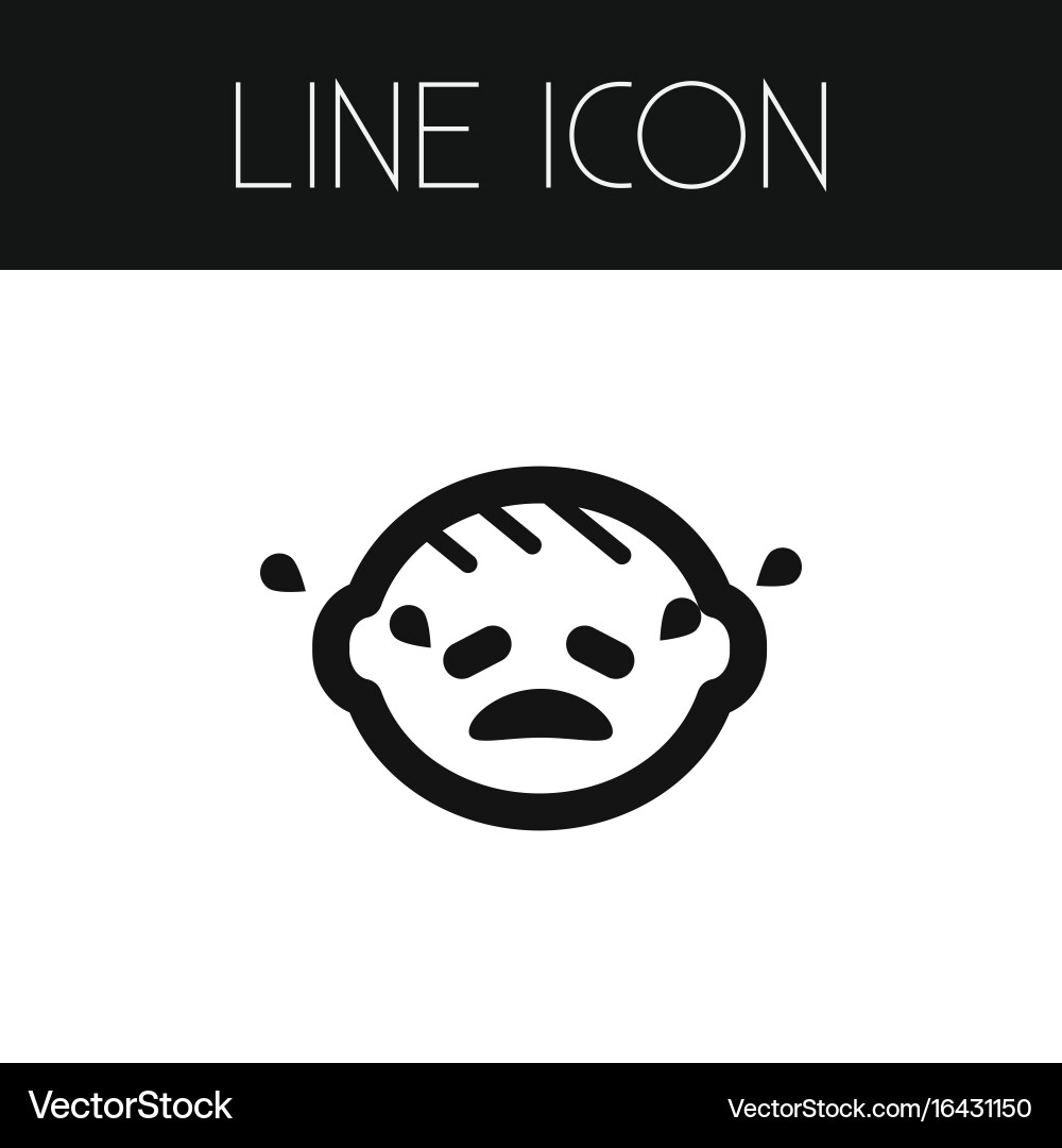 Isolated child outline crying infant Royalty Free Vector