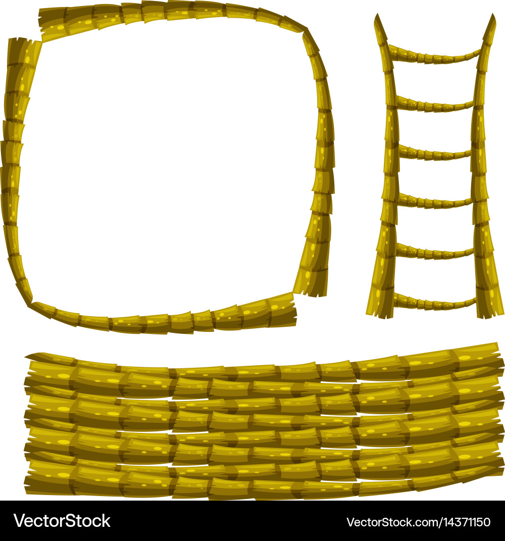 Ladder and frame made with wood Royalty Free Vector Image