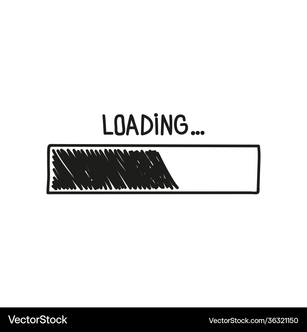 Loading bar doodle icon Royalty Free Vector Image