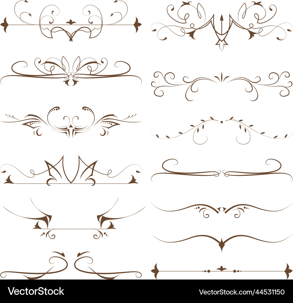 Ornamental dividers set Royalty Free Vector Image