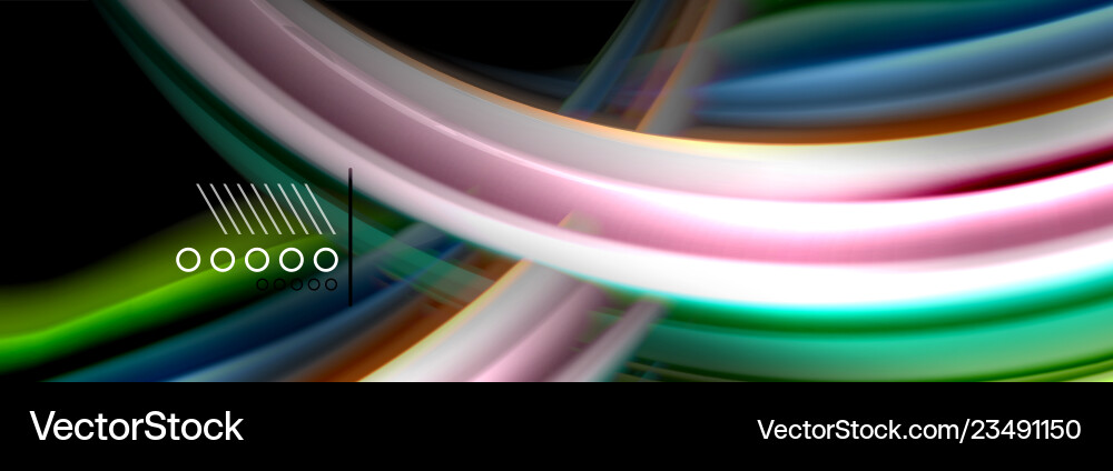 Rainbow color fluid wave lines flow poster Vector Image