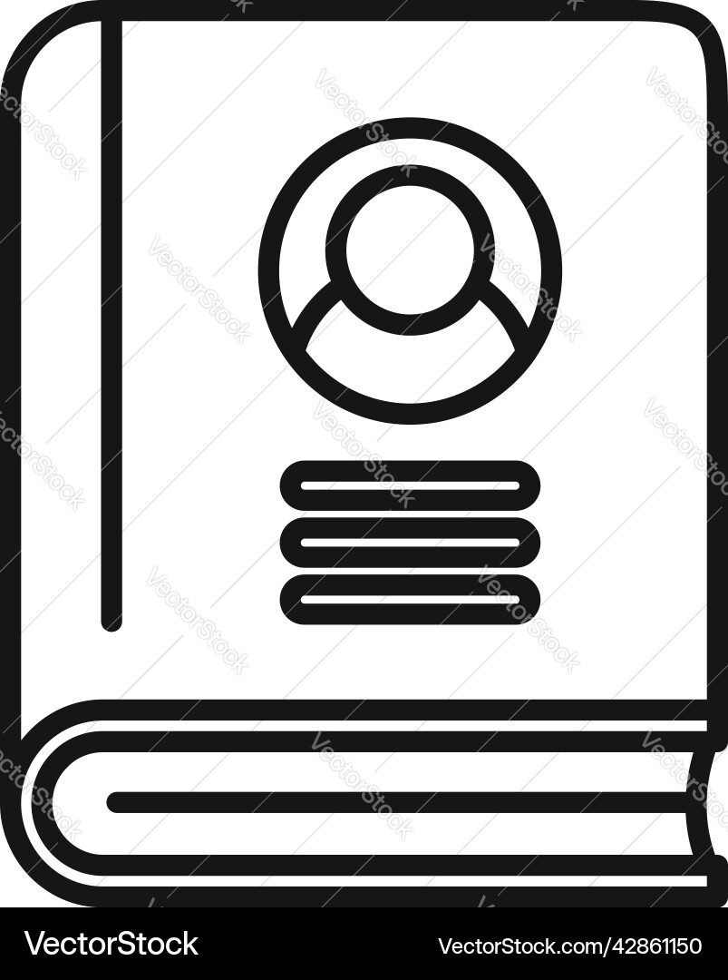 School book icon outline education Royalty Free Vector Image