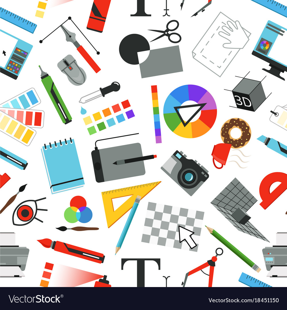 Seamless pattern with different work tools Vector Image