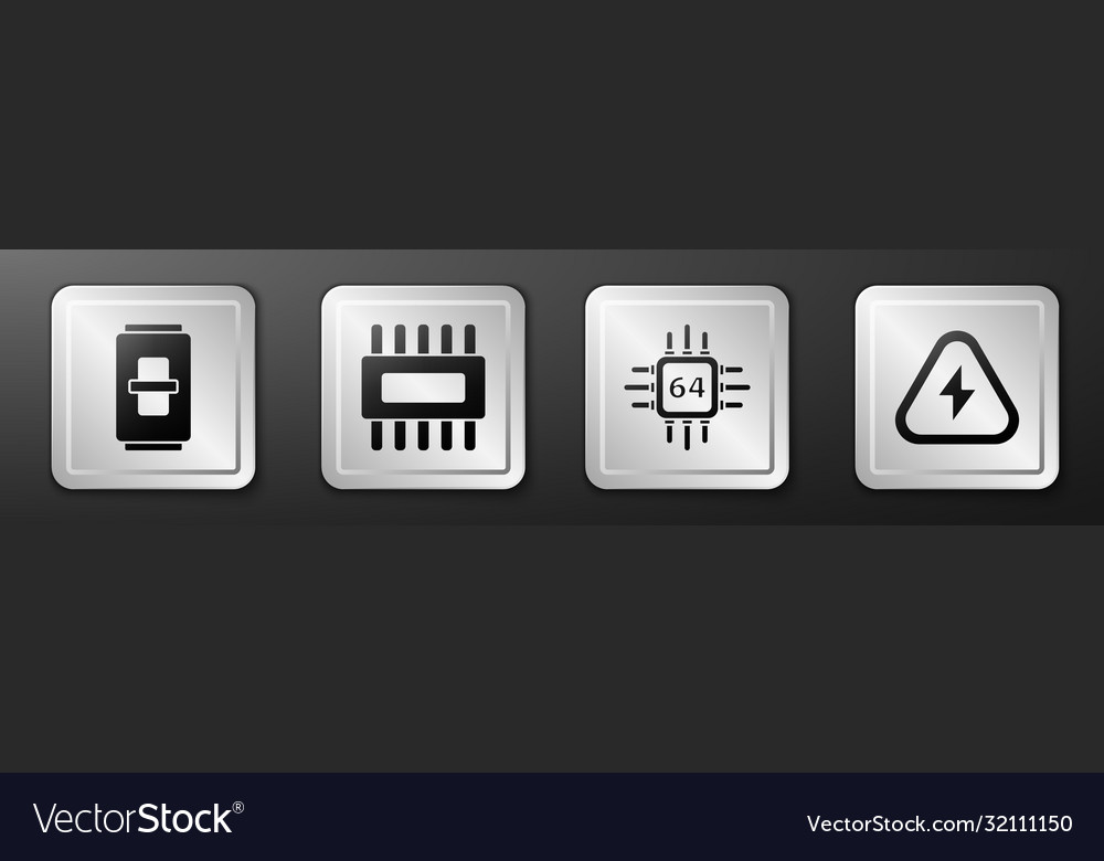 Set electric light switch processor Royalty Free Vector