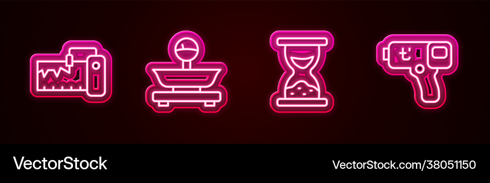 Set line measuring instrument scales old Vector Image