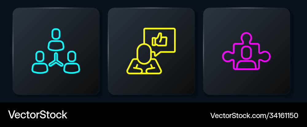 Set line project team base and hand like black Vector Image