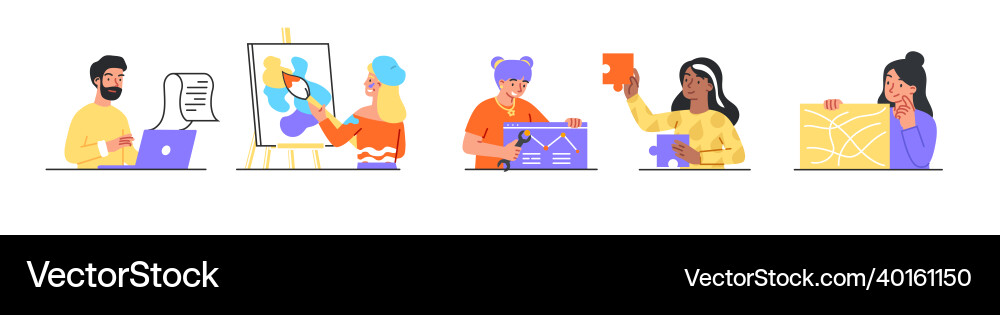 Set of people Royalty Free Vector Image - VectorStock