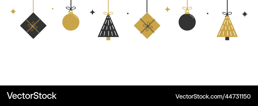 Wide horizontal card template for christmas Vector Image