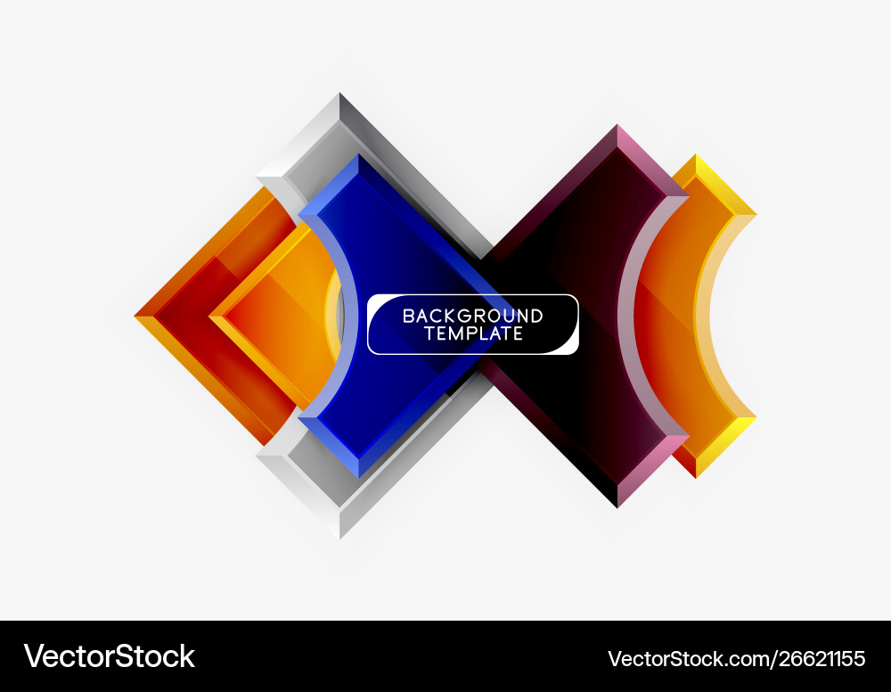 3d futuristic shapes abstract background Vector Image