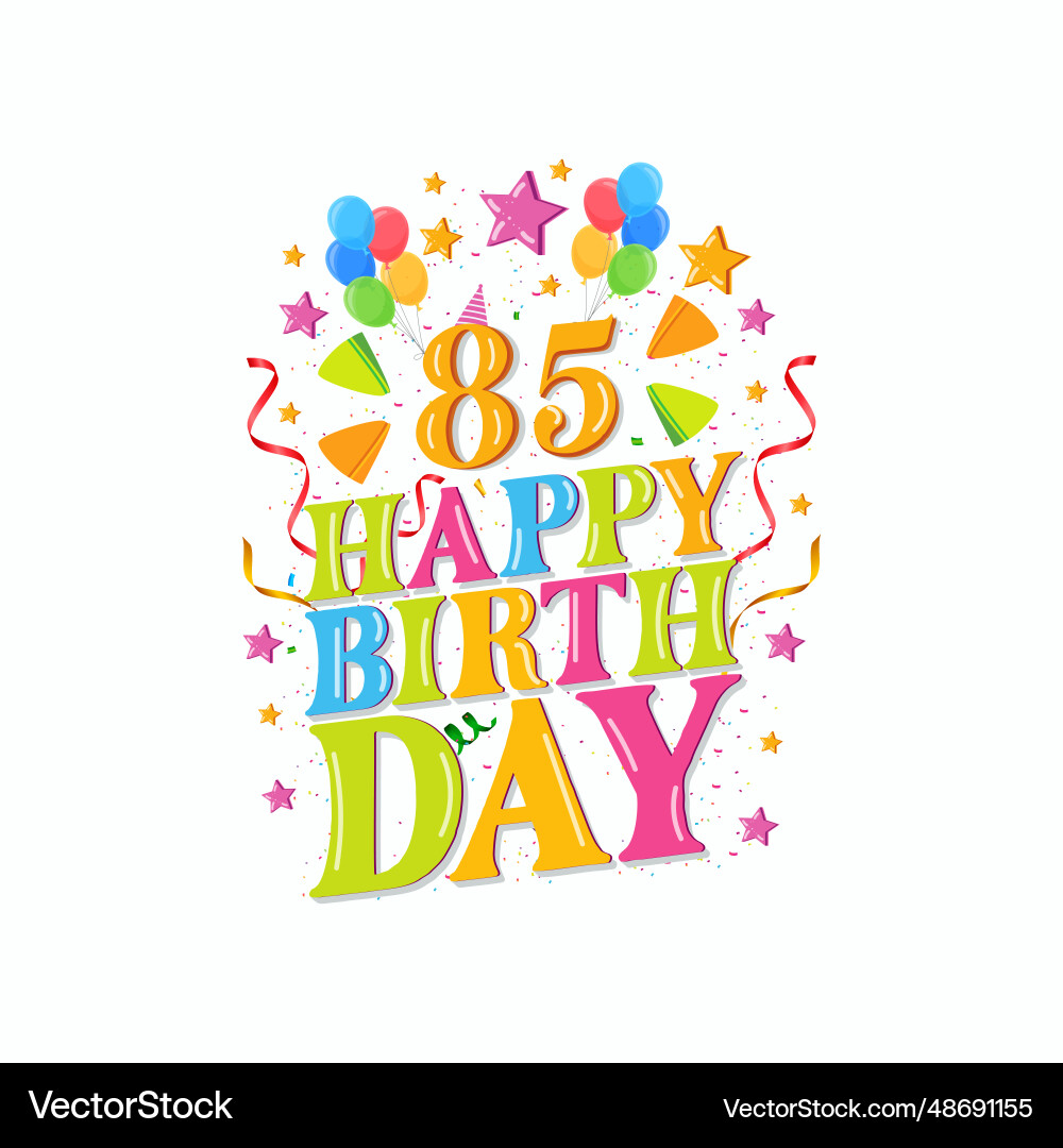 85th happy birthday celebration design Royalty Free Vector