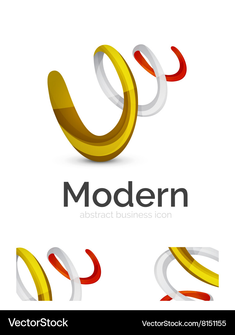 Abstract 3d swirl ribbon logo template Royalty Free Vector