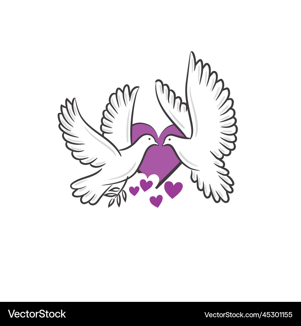 Abstract flying white dove with heart Royalty Free Vector