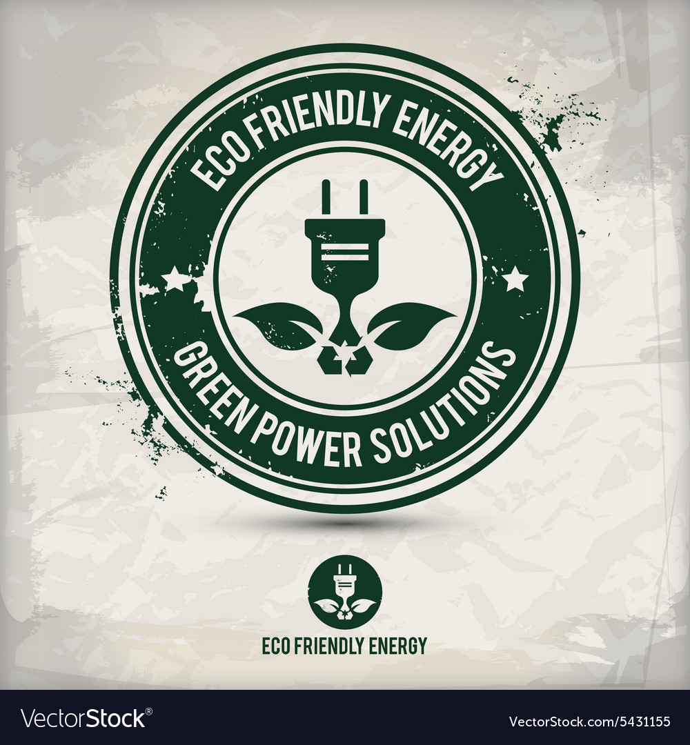 Alternative eco friendly energy stamp Royalty Free Vector