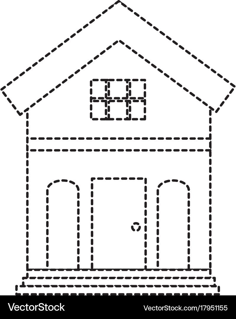 Beautiful house building isolated icon Royalty Free Vector