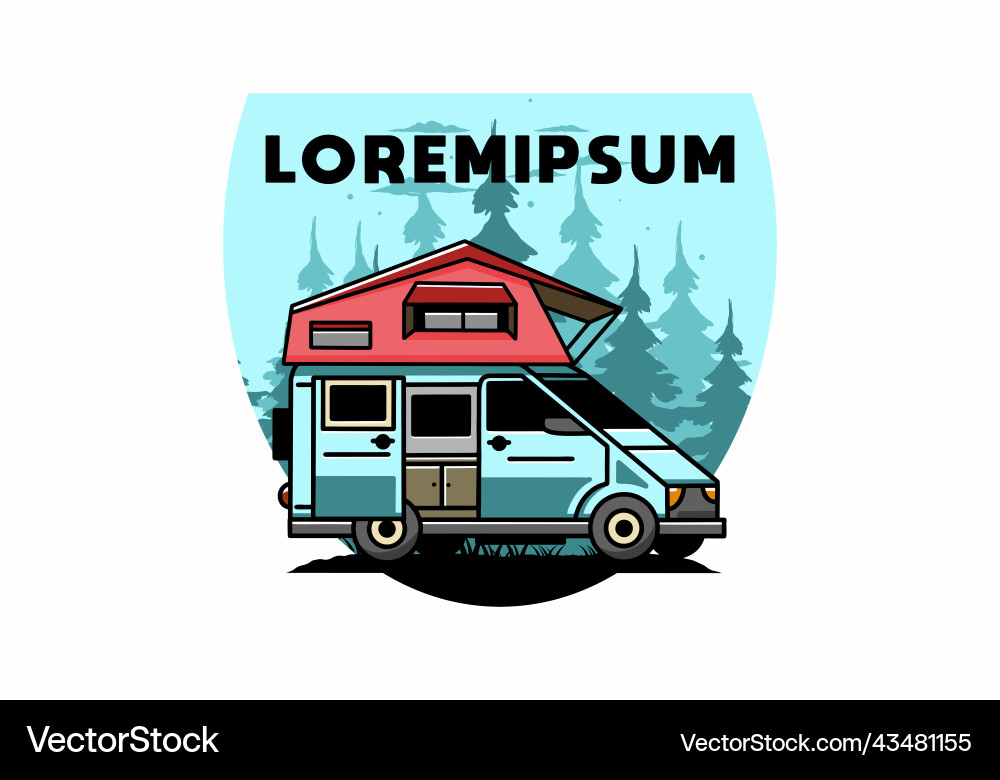 Camping on roof car design Royalty Free Vector Image