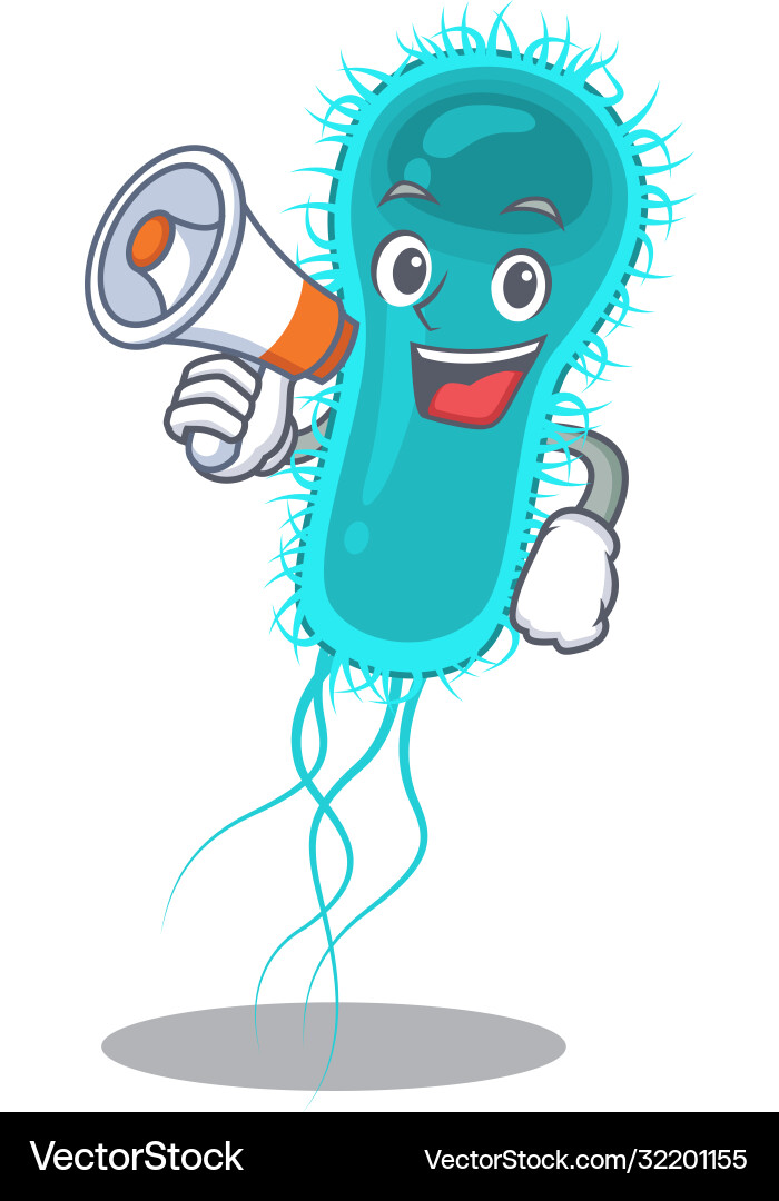 Cartoon character escherichia coli bacteria Vector Image