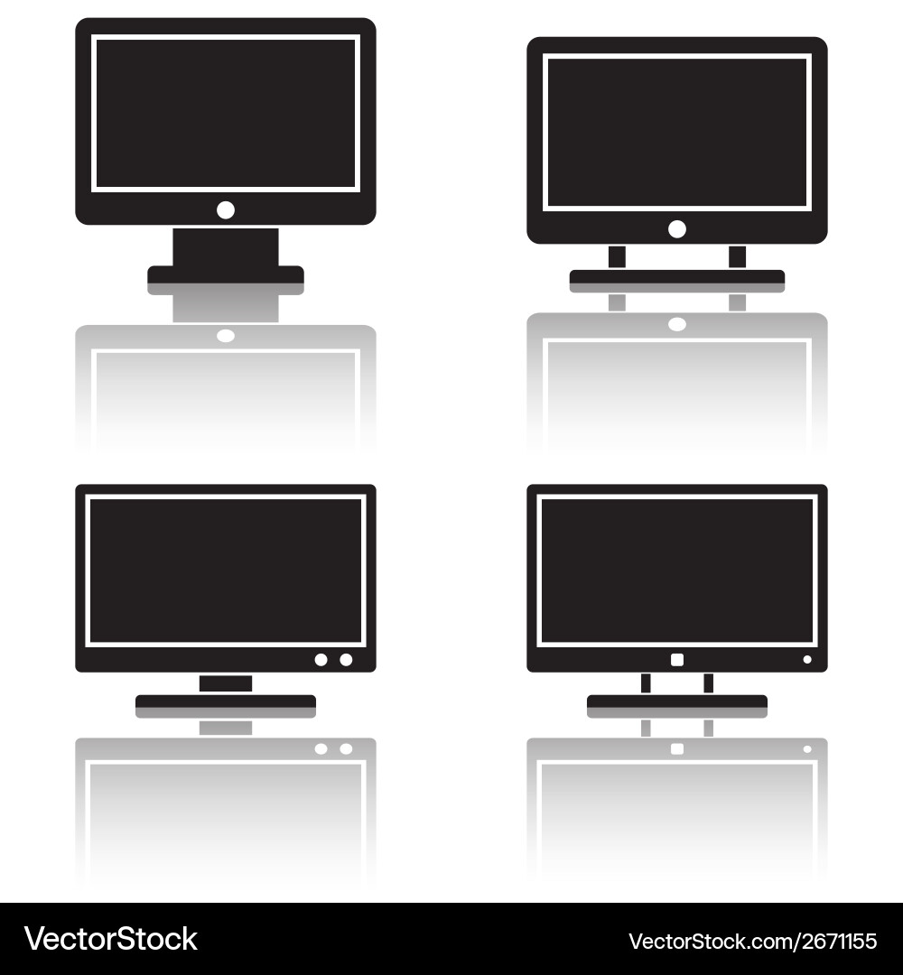 Computer monitor icons Royalty Free Vector Image