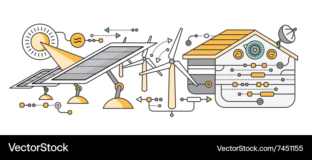 Concept of smart home and control device Vector Image
