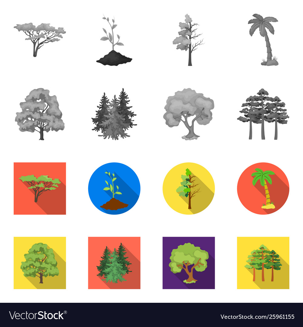 Design tree and forest icon set tree Royalty Free Vector