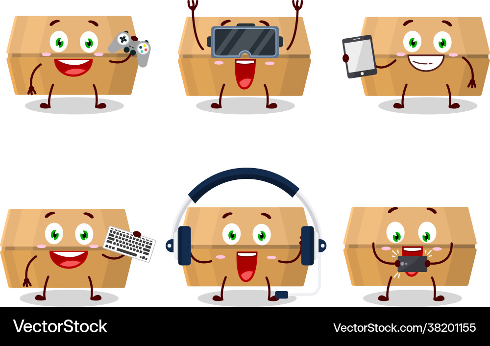 Food pack are playing games with various cute Vector Image