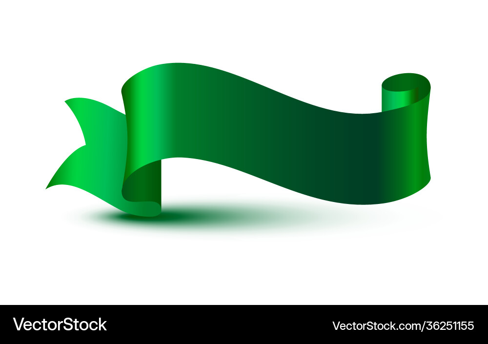 Green color 3d ribbon design Royalty Free Vector Image