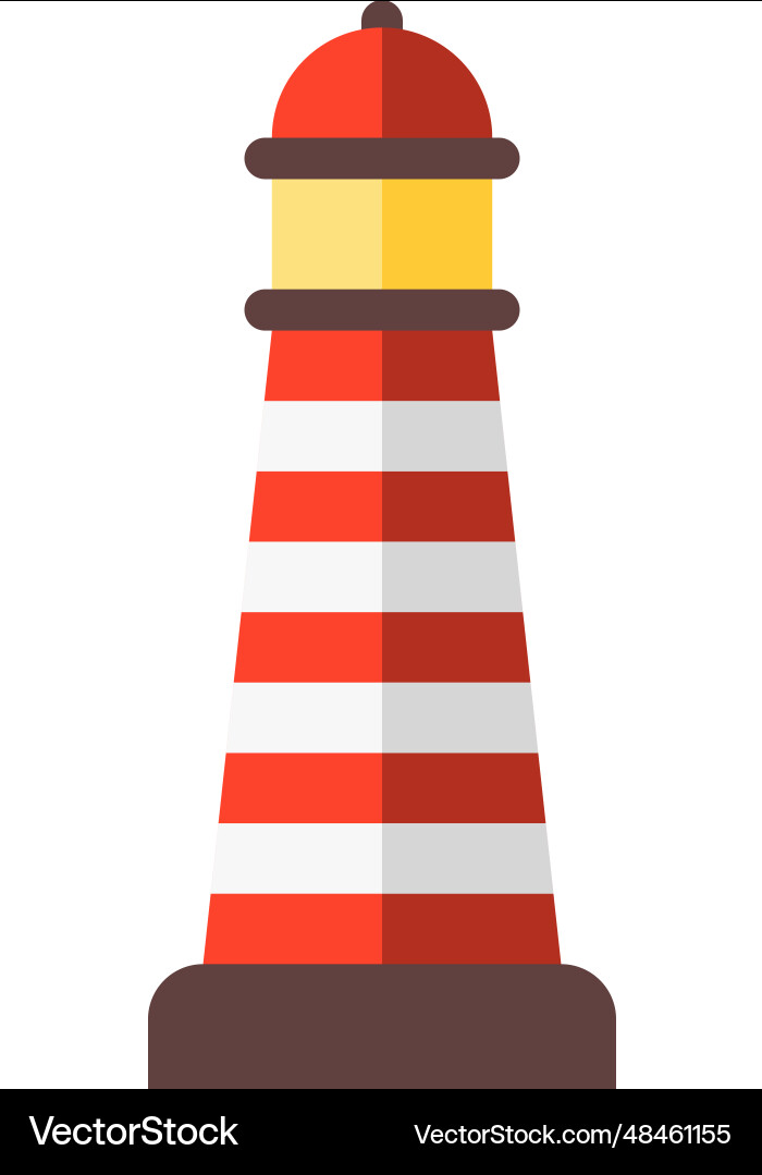 Lighthouse flat icon sea coast marine beacon Vector Image