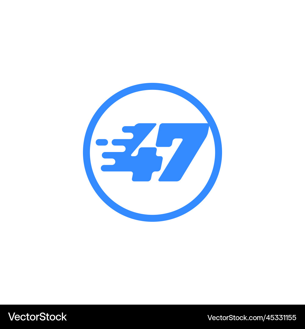 Number 47 speed modern icon logo Royalty Free Vector Image