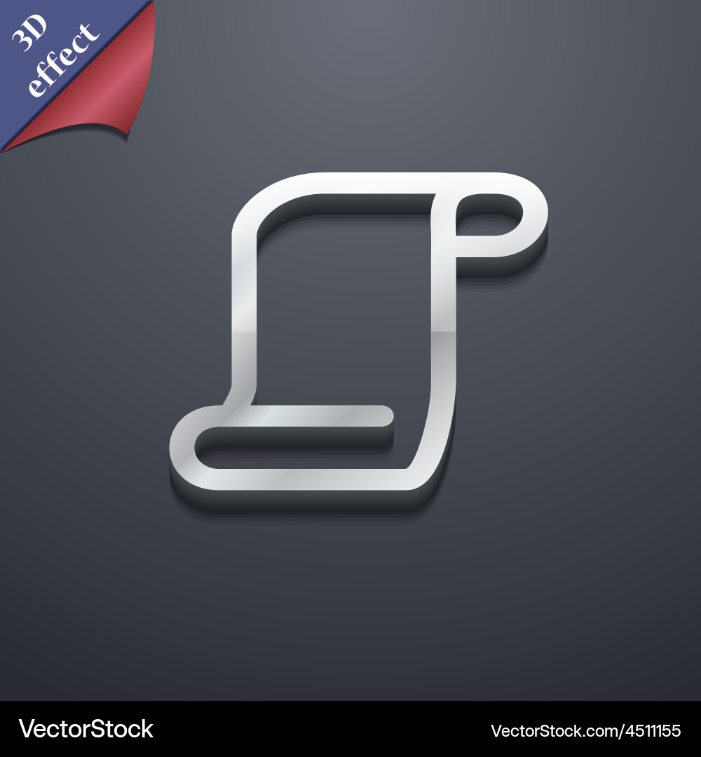 Paper scroll icon symbol 3d style trendy modern Vector Image