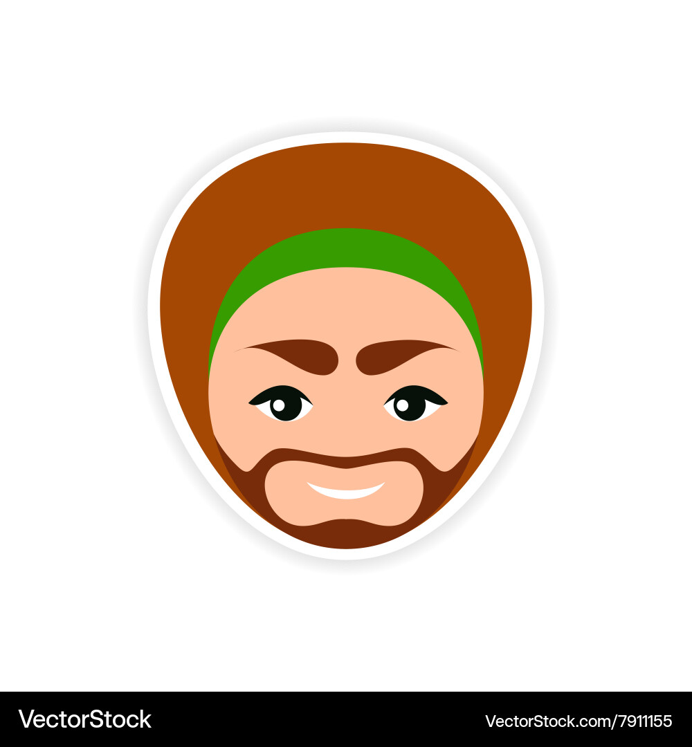 Paper sticker indian man on white background Vector Image