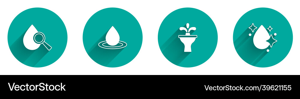 Set drop and magnifying glass water drop Vector Image