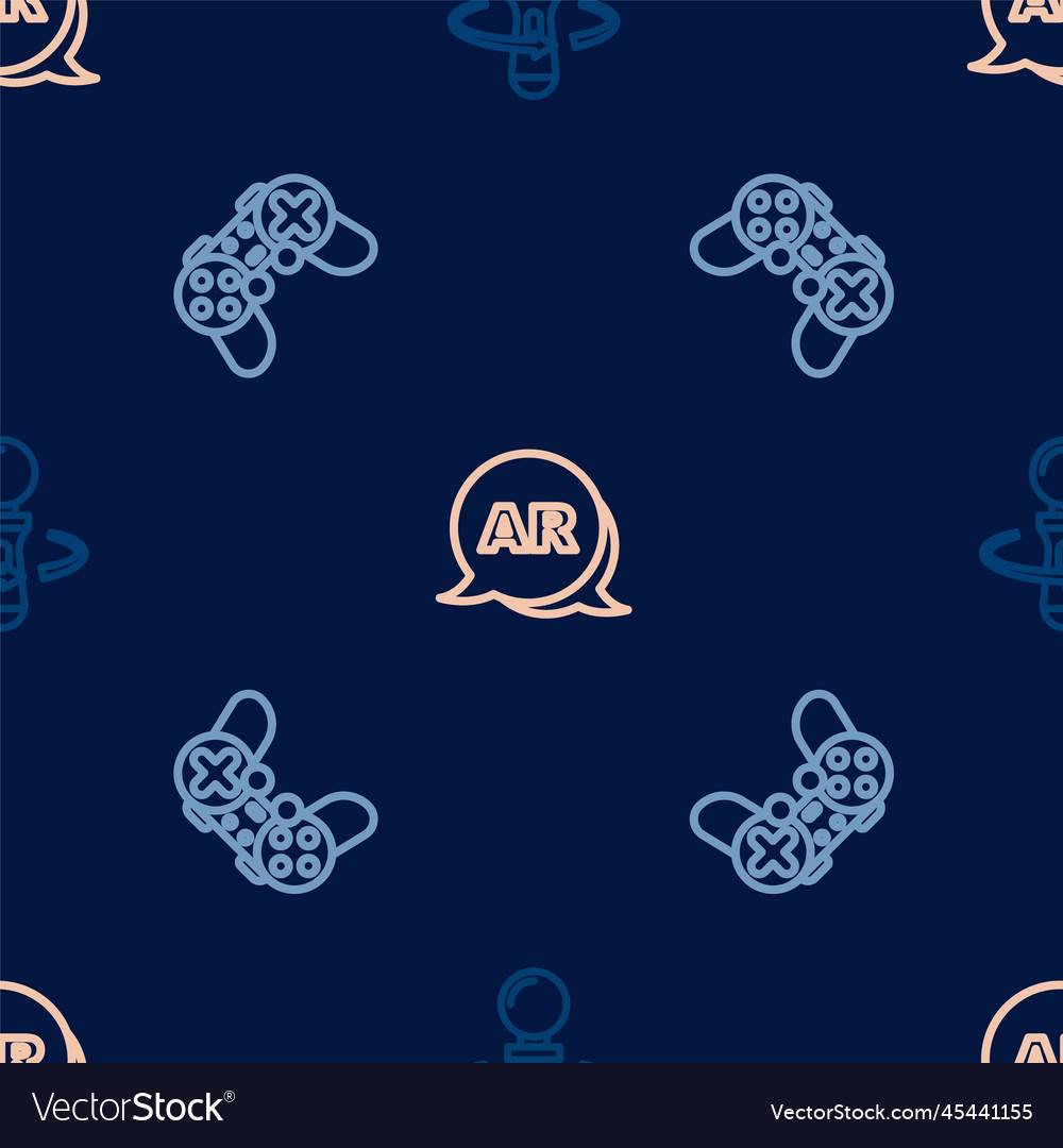 Set line vr controller game gamepad and augmented Vector Image