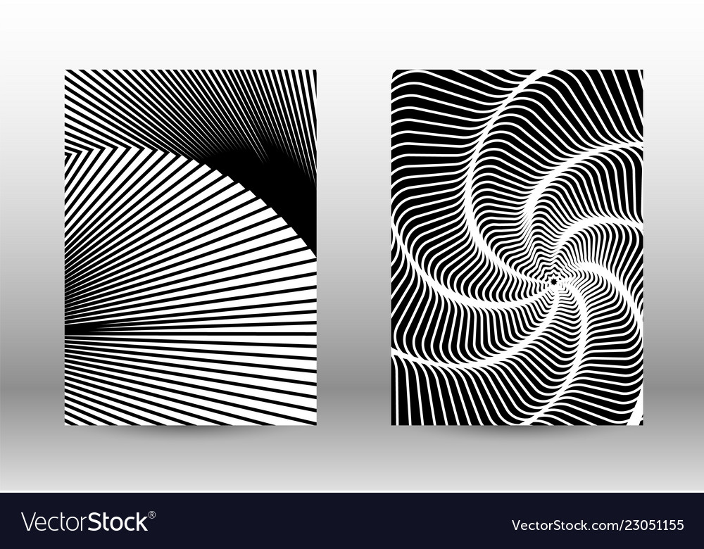 Set of abstract patterns with distorted lines Vector Image