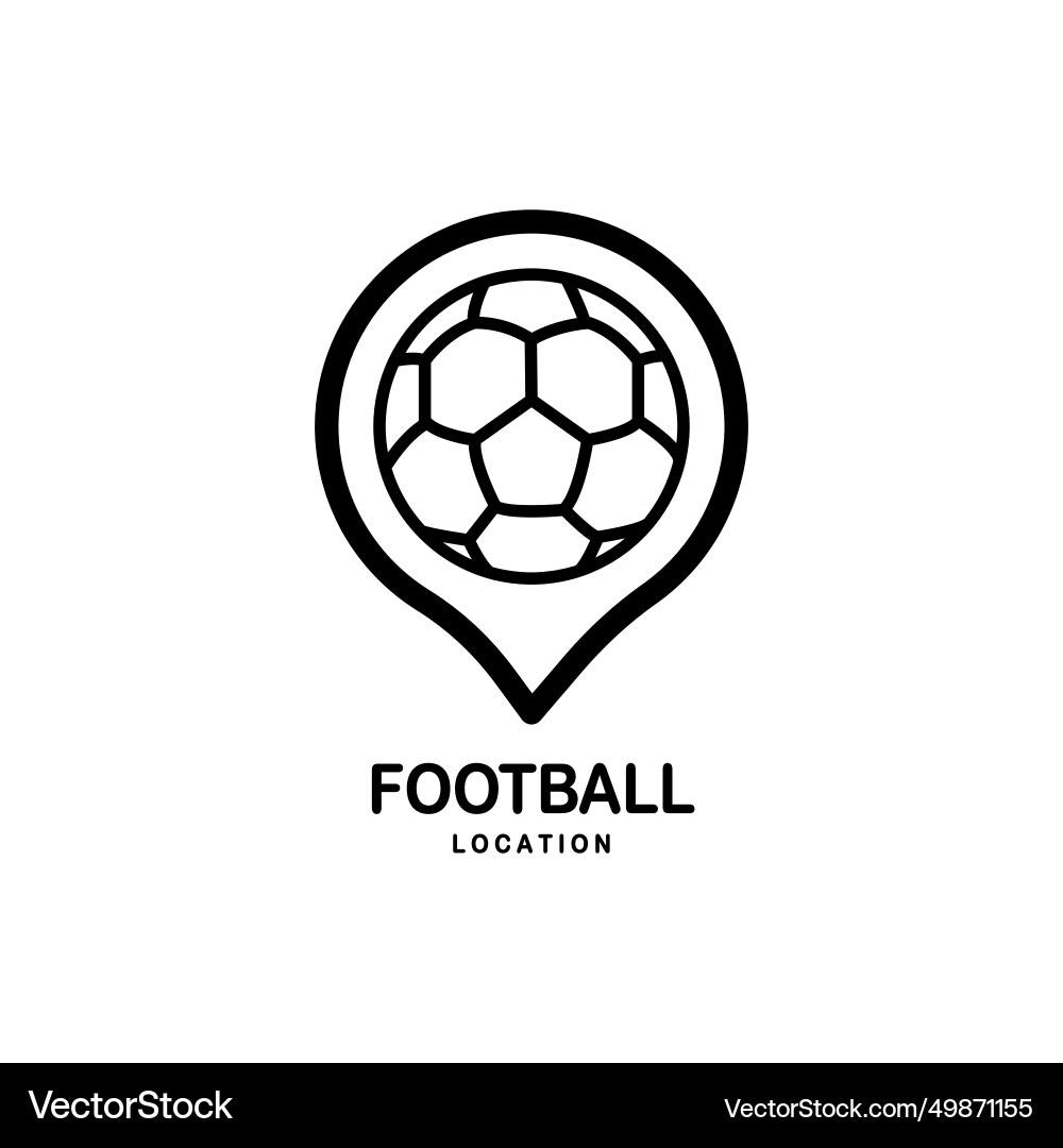 Soccer map pin line icon linear style sign Vector Image
